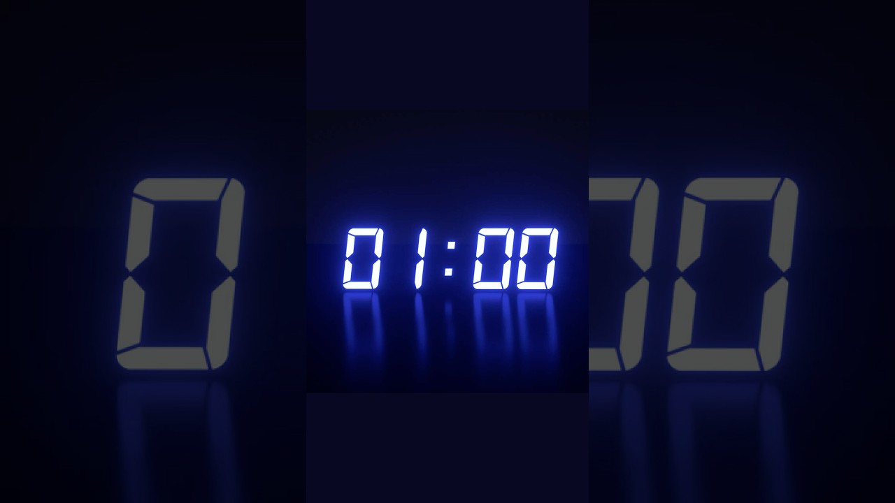 1-Minute Countdown Timer Animation with sound effect alarm ⏰