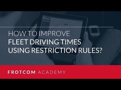 How to improve driving times using restriction rules?