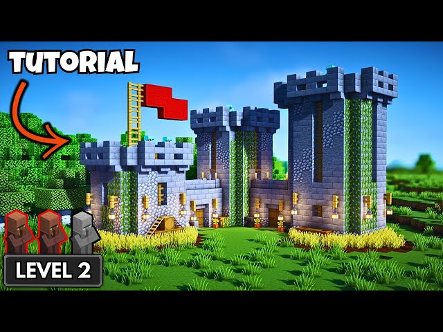 Lvl.2 Small Stone Castle Tower Base +Tutorial 🏡(73.2) Minecraft Map