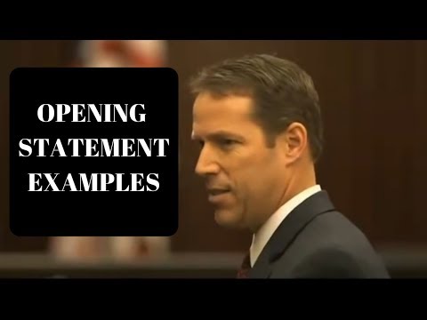 Opening Statement Examples Part I