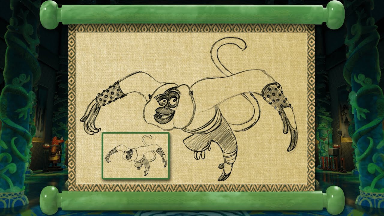 Learn to Draw Monkey | Kung Fu Panda (2008) Extra Feature