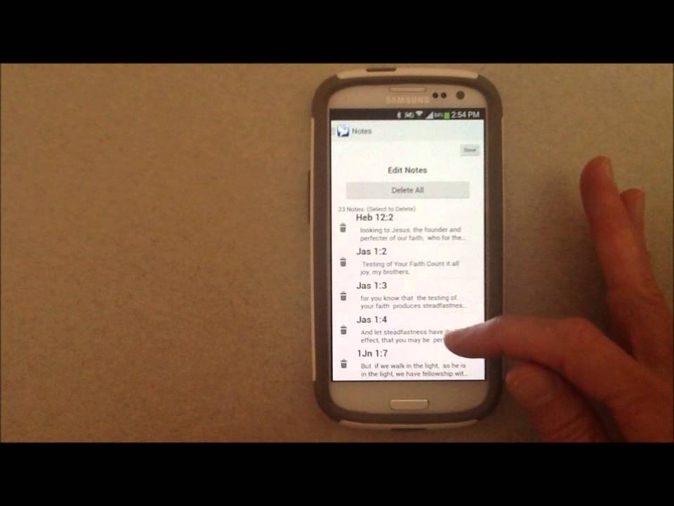 Note-taking in PocketBible for Android