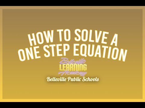 Solving a ONE STEP EQUATION