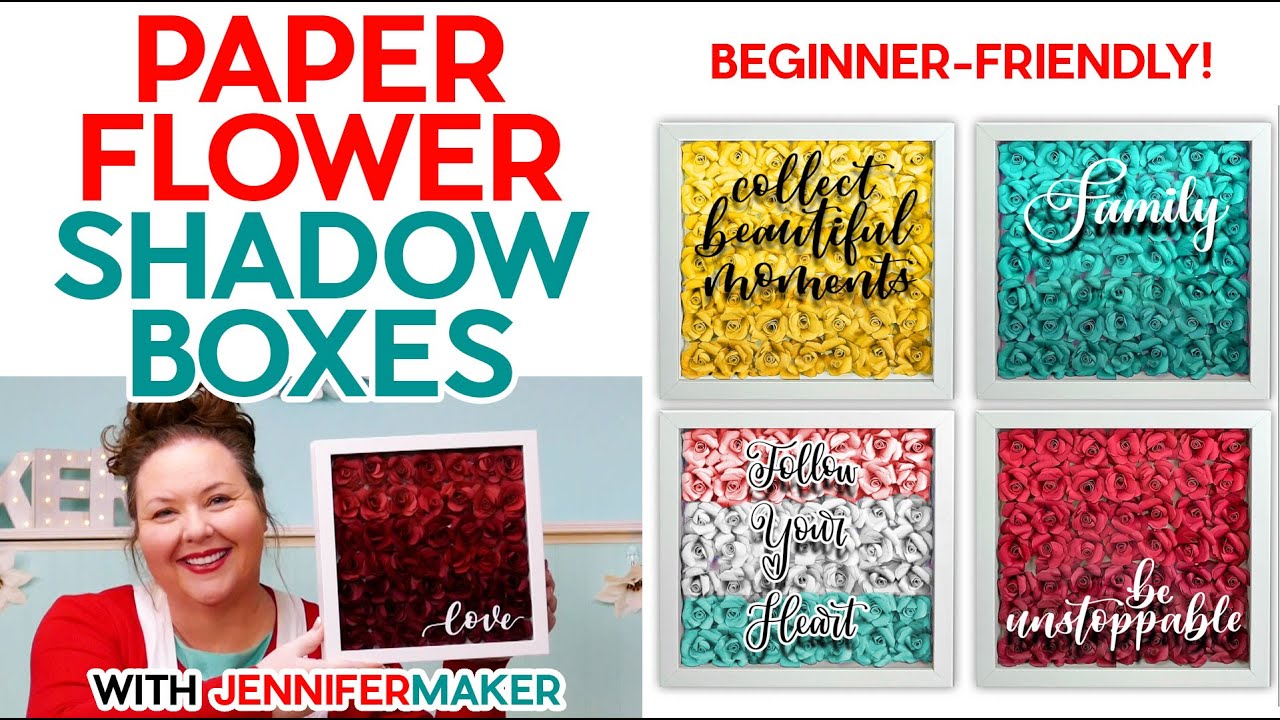How to Make a Paper Flower Shadow Box with Cricut for Any Size Frame - Beginner-Friendly Tutorial