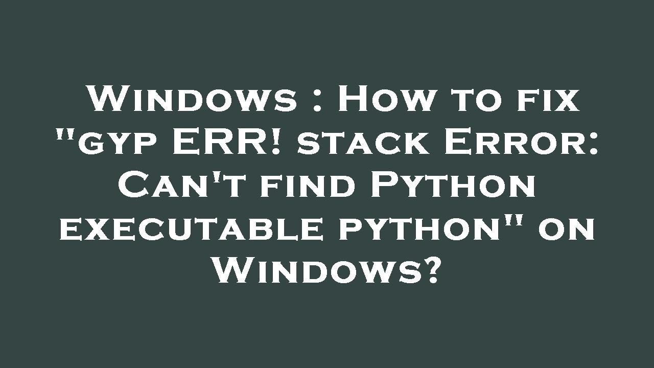 Windows : How to fix 