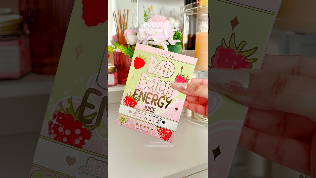 PLOUISE Bad B Energy Juice Box in Berry Burst Swatches #lipduo #plouise #plouisemakeupacademy