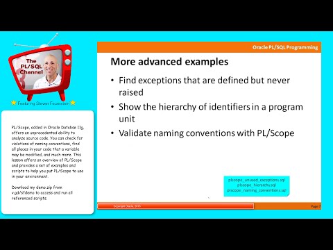MNG6: Using PL/Scope for Deep Code Analysis (PL/SQL Channel)