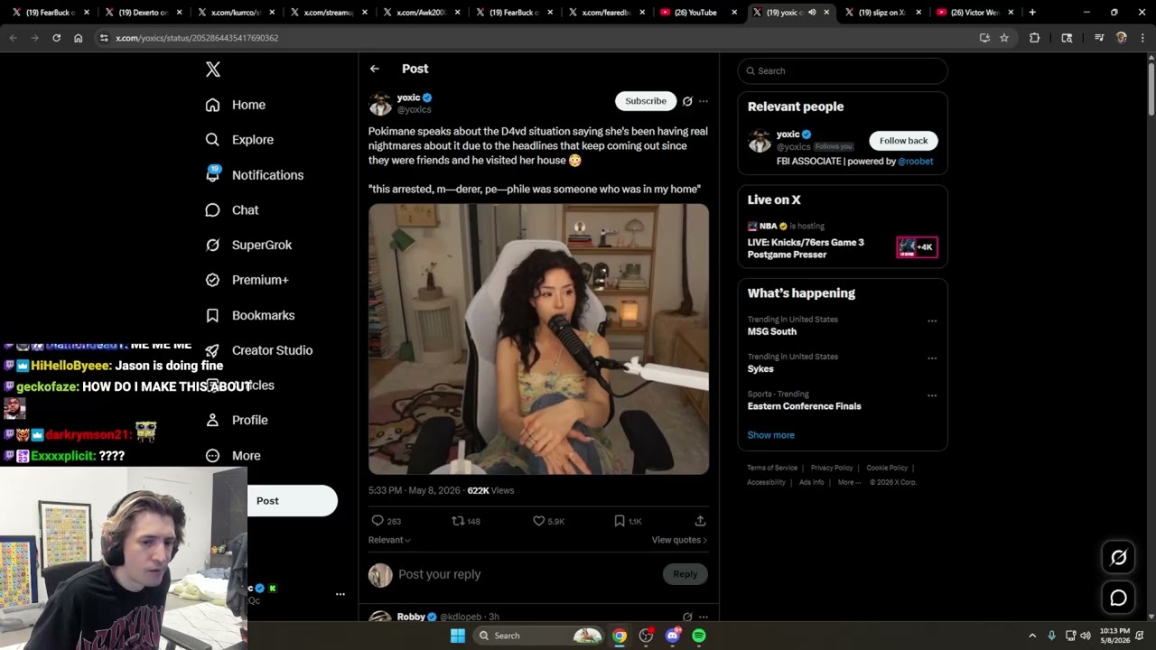 Pokimane Opens up about D4vd Association