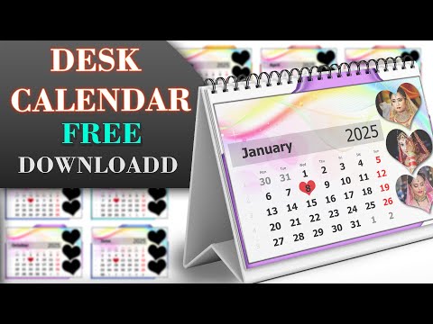 Customize Desk 2025 Calendar PSD FREE || Download 12 Month Calendar Frame PSD