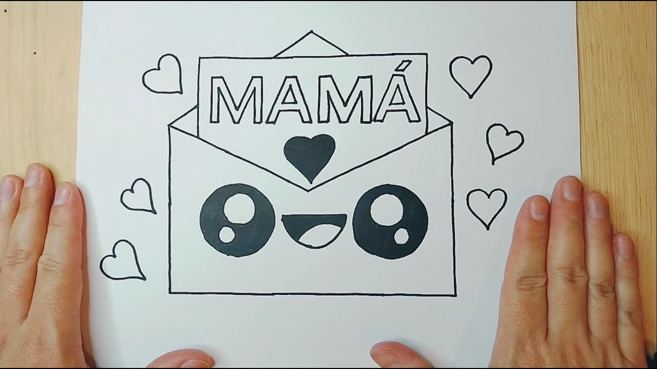 COMO DIBUJAR UNA CARTA PARA EL DIA DE LA MADRE, DIBUJOS FACILES, DIBUJO DE TARJETA PARA MAMA,  MAMA.