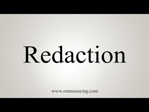 How To Say Redaction
