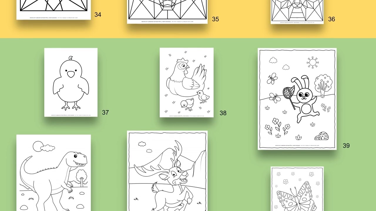 60 Animals Coloring Pages for Kids - Free Print
