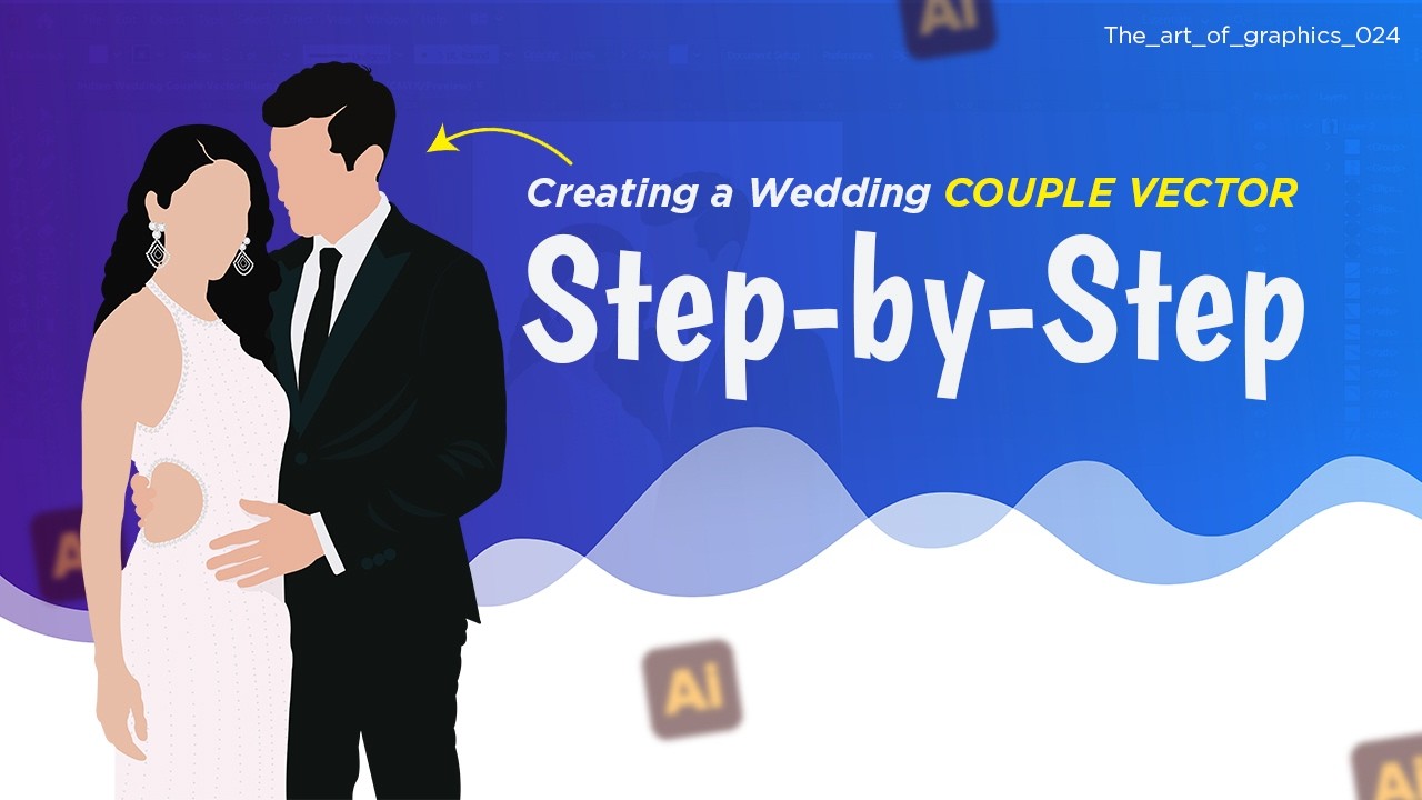 Creating a Wedding Couple Vector Step-by-Step#indianwedding#digitalillustration#indianweddingcouple