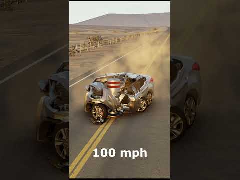 Hyundai Elantra vs Bollard - BeamNG.Drive #shorts