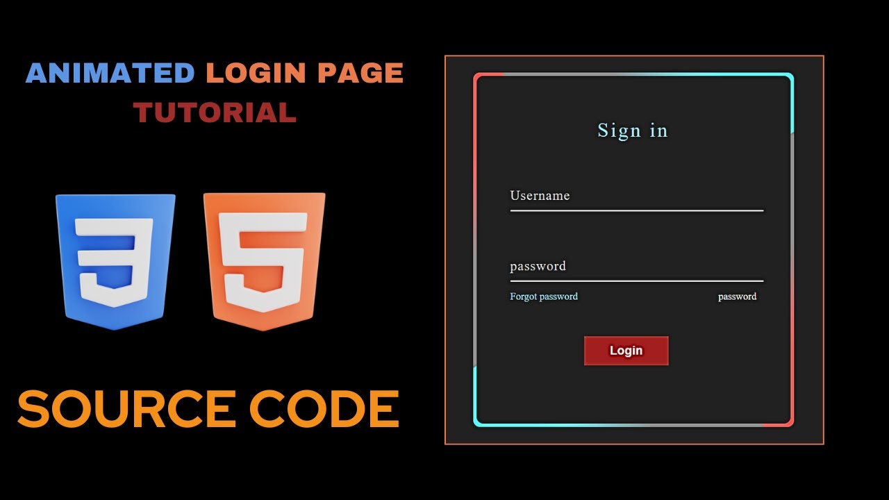 How to Create an Animated Login Page with HTML & CSS | Step-by-Step Tutorial