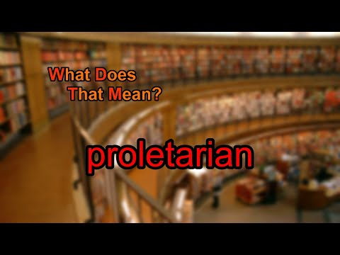 What does proletarian mean?