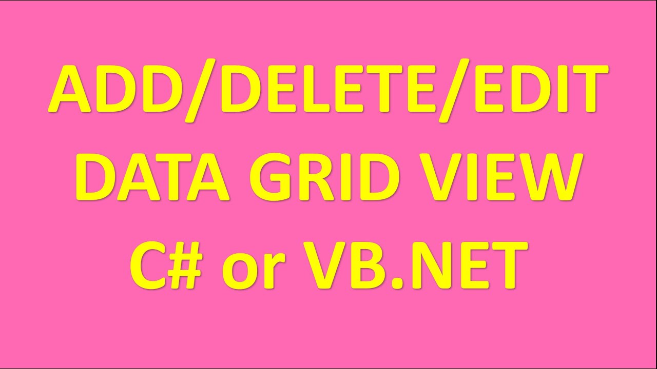 How to insert update delete in datagridview c# or vb.net