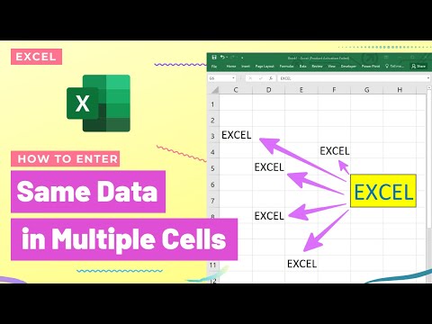How to Enter Same Data in Multiple Cells in Microsoft Excel - MS Office Tutorials - Windows 10 Tips