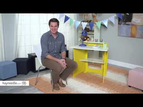Legare 34 in. Kids Desk with Shelf - Yellow and White - Product Review Video