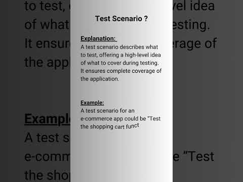 what is Test Scenario #softwaretesting #testingeducation #softwaredevelopment #education