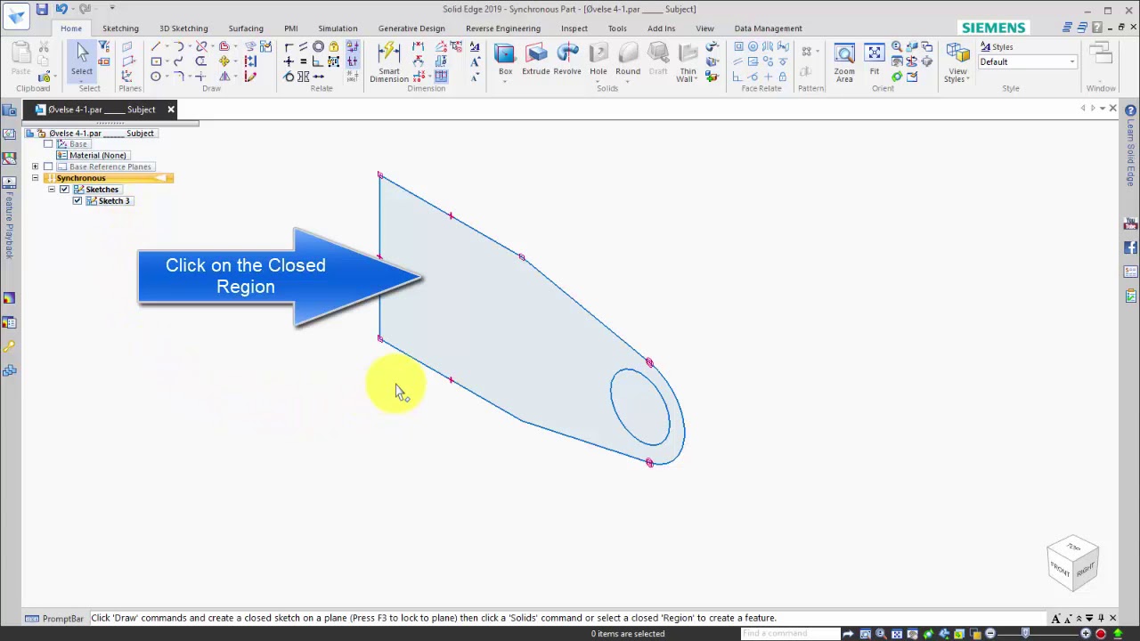 Solid Edge, exercise 4-2