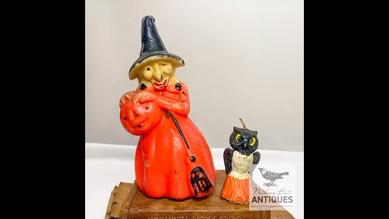 Vintage Gurley Halloween Candles, Witches & Ghosts, ca. 1960s