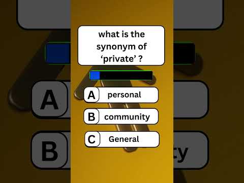 what is the synonym of ‘private’ ?#quiz #knowledgequiz #triviatricks #learnenglish #vocabulary