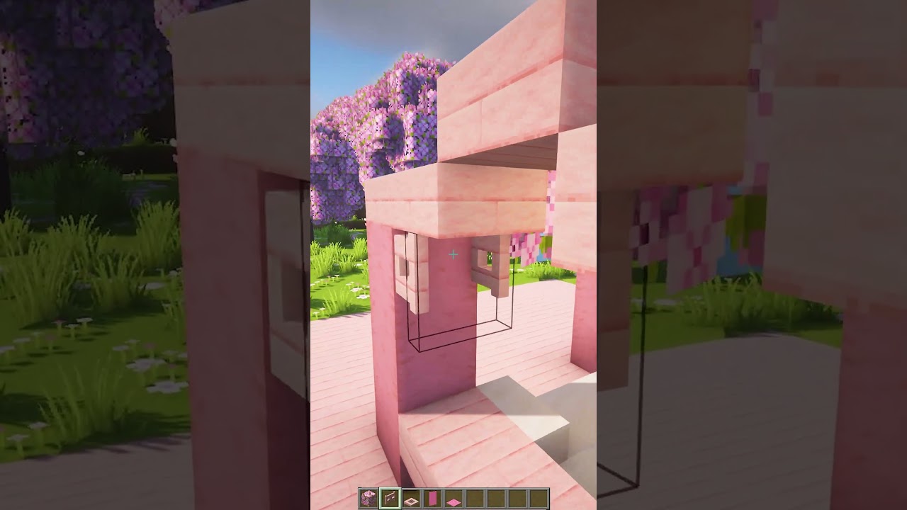 Minecraft Cherry Canopy Bed 🌸