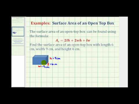 Ex: Find the Surface Area of an Open Top Box | Math Help from ...