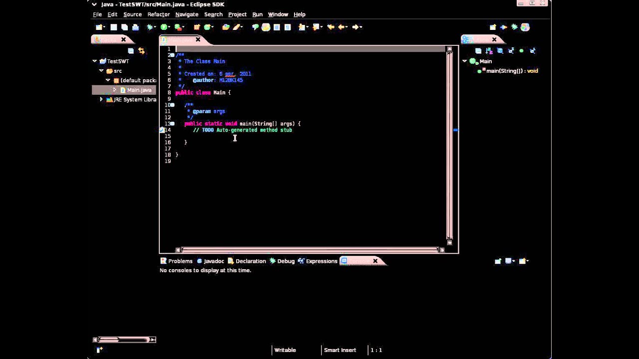 How to create first SWT application