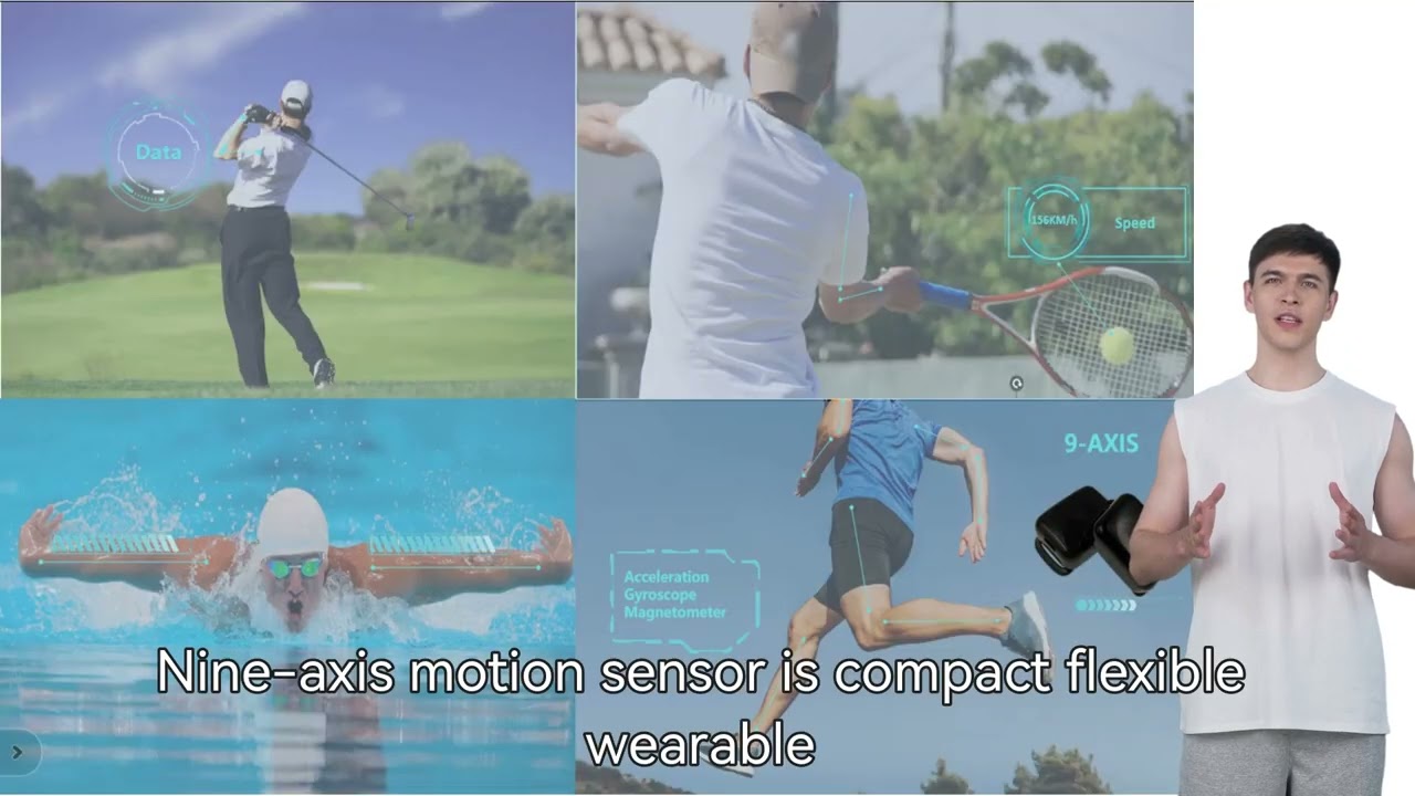 Wireless motion capture system, using nine-axis motion sensors and data acquisition system.