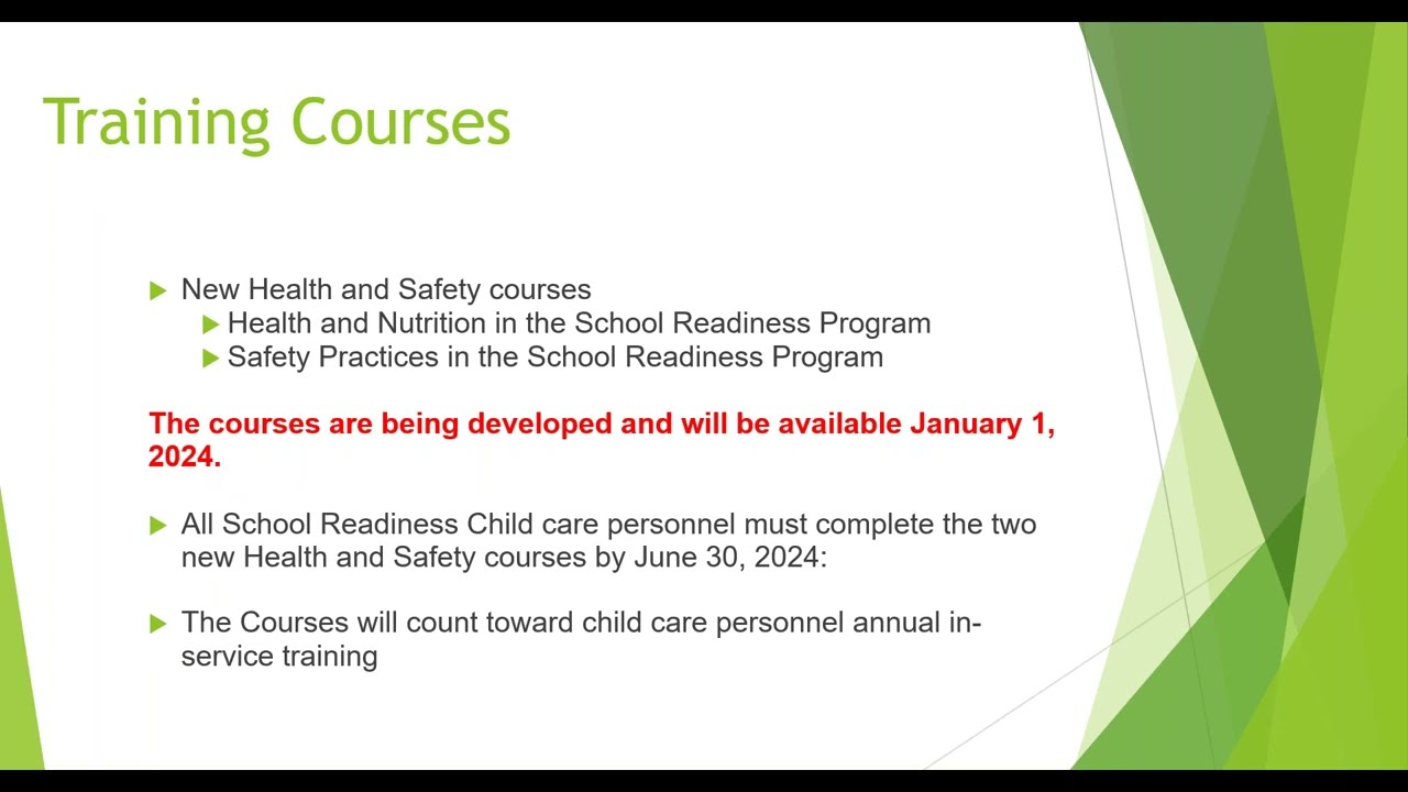 SR Program Health and Safety Standards Handbook Training