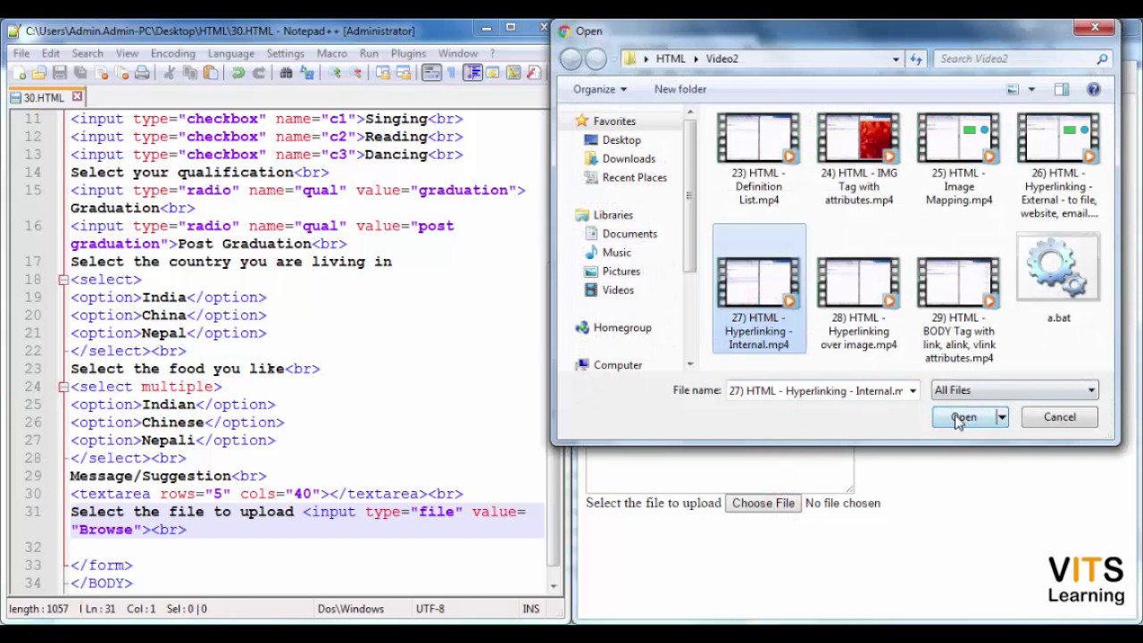 40 HTML   INPUT Tag   File, Reset, Submit