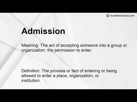 Admission Meaning