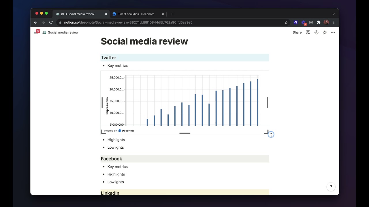 Notion + Deepnote embedding experience