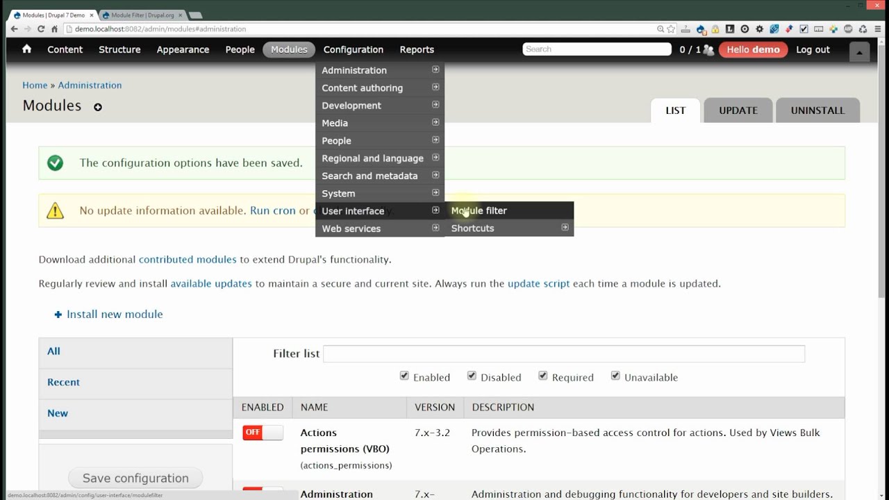 Module Filter Module for Drupal 7 [Essential Module]