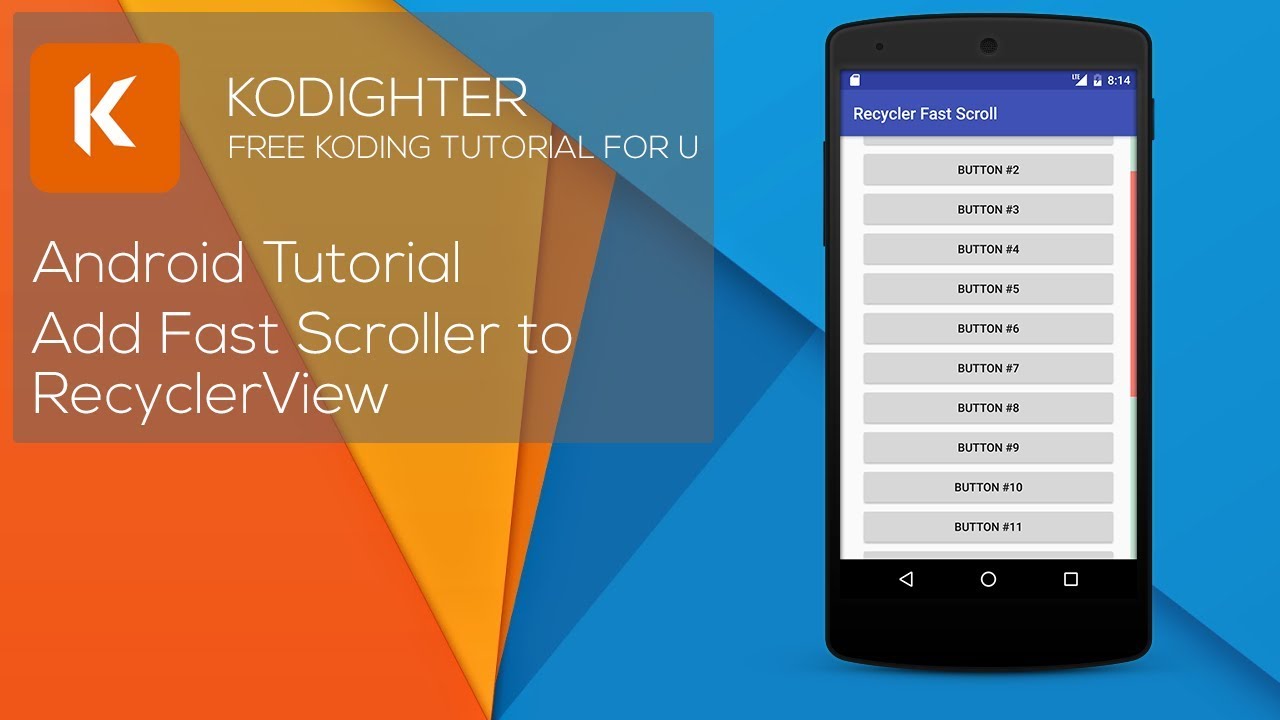 Android Studio Tutorial - Add Fast Scroller to RecyclerView