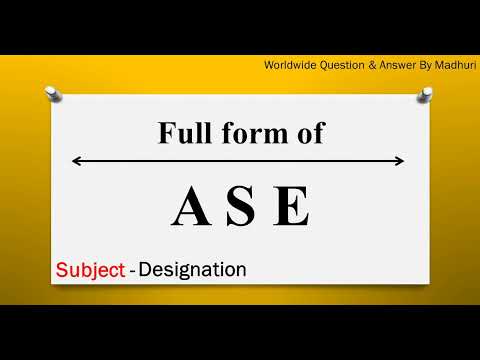ASE ka full form | Full form of ASE in English | Subject - Designation
