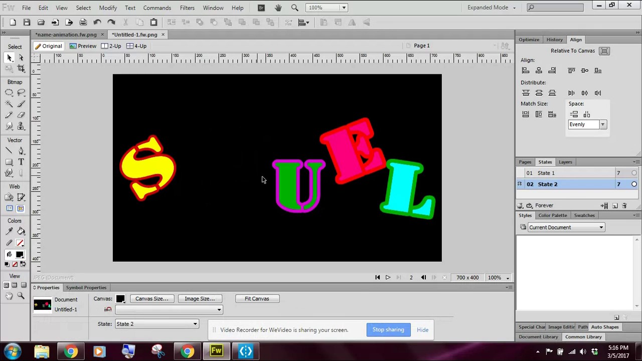 Fireworks Creating Animated GIFs Using States