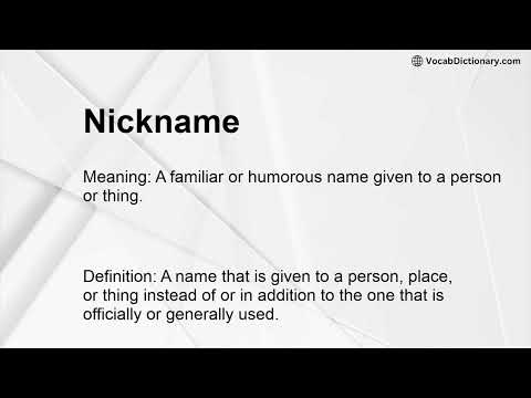 Nickname Meaning