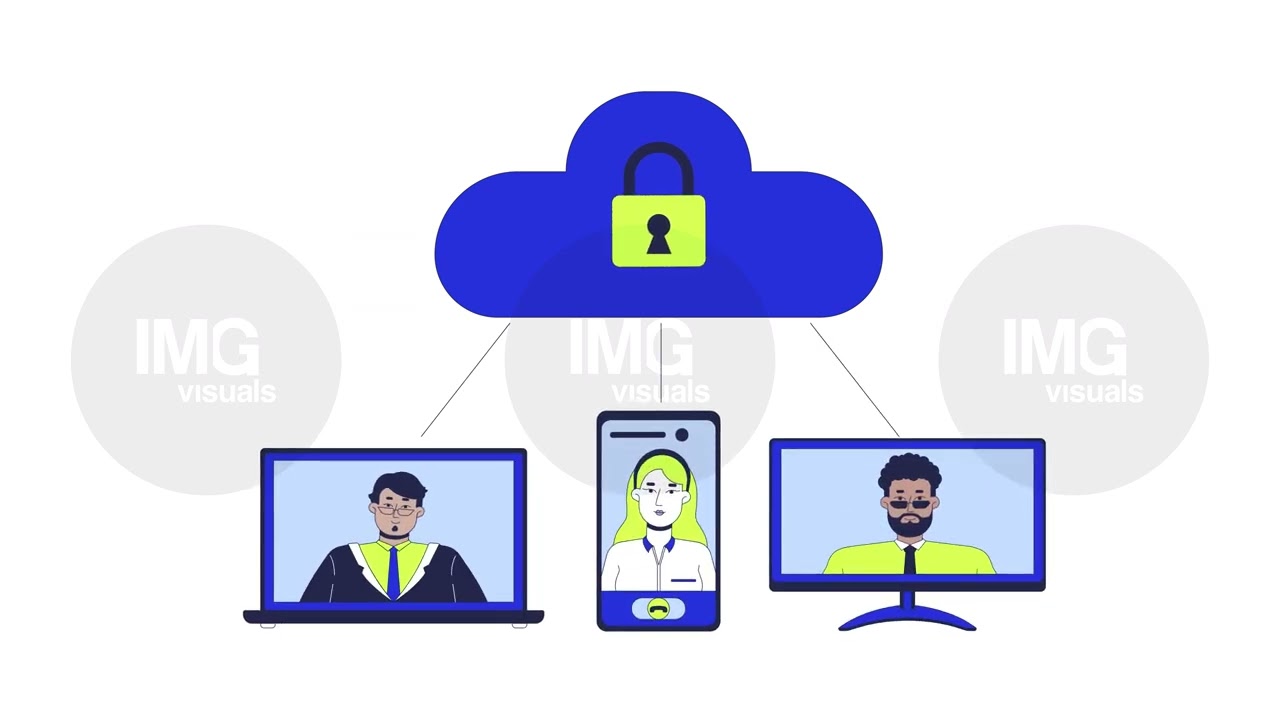 Secure cloud storage for small business 2D animation
