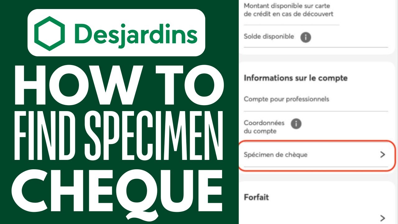 How To Find Specimen Cheque On Desjardins App (2025)