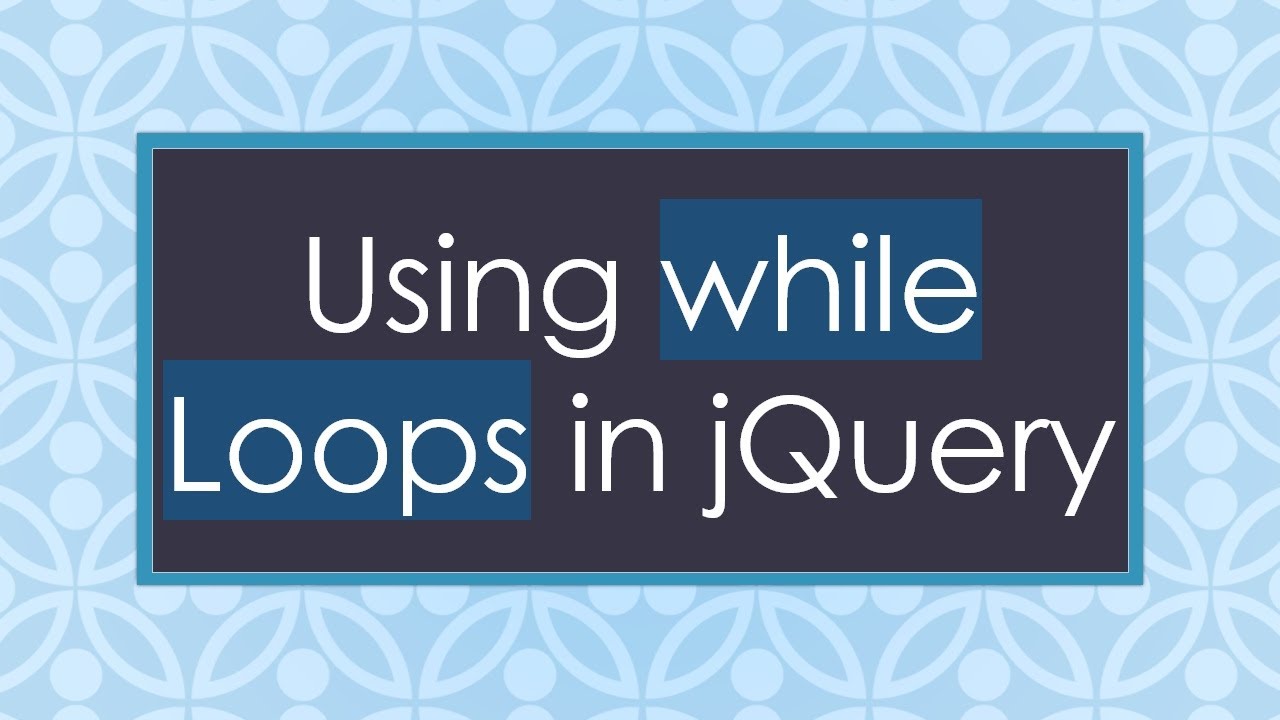 Using while Loops in jQuery