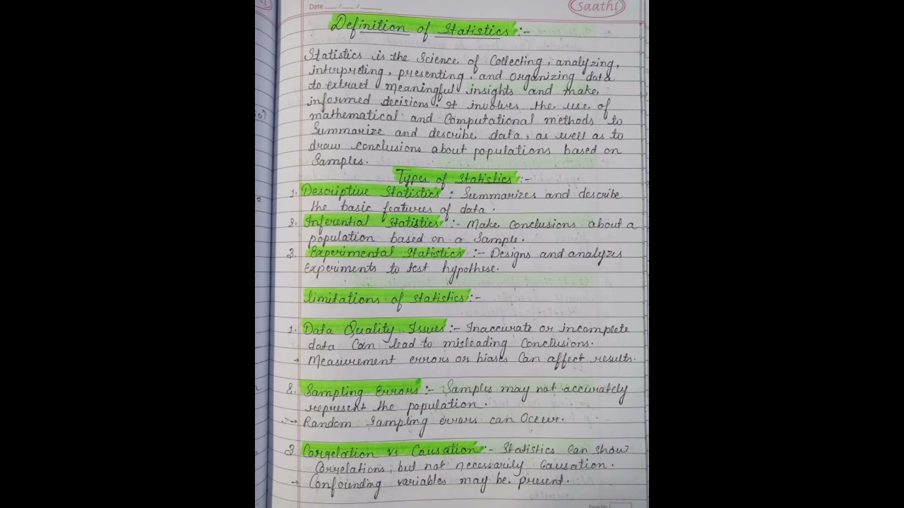 Meaning and Definition of statistics  | Types and limitations of statistics | business statistics