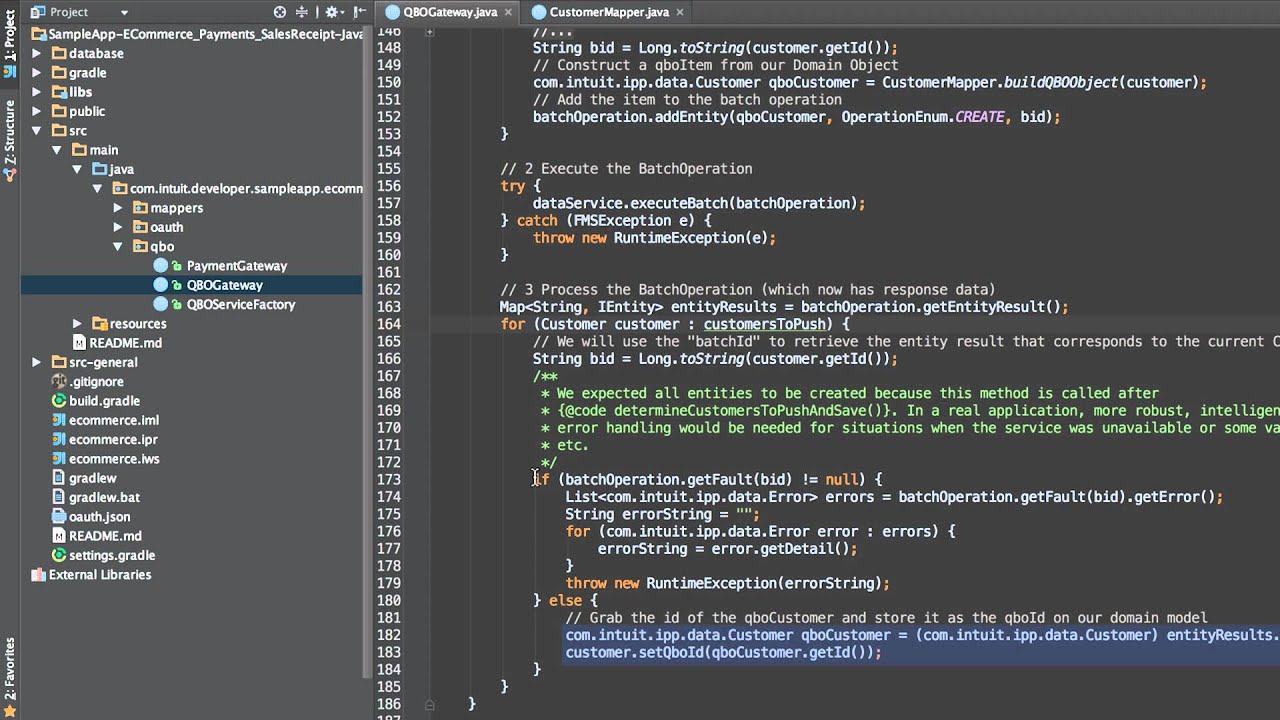 Sample App for eCommerce use case using QuickBooks Accounting & Payments API