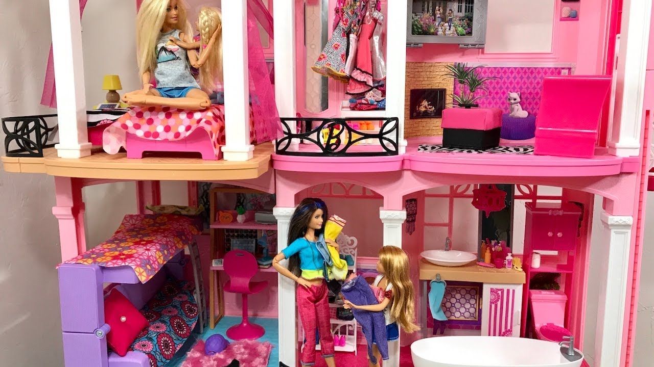 Barbie Dream House Barbie Chelsea Skipper Stacie!! Part 1