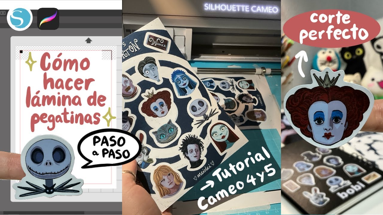 How to make a laminated sticker sheet ✂ | Silhouette Cameo 4 | sticker sheet tutorial ✨