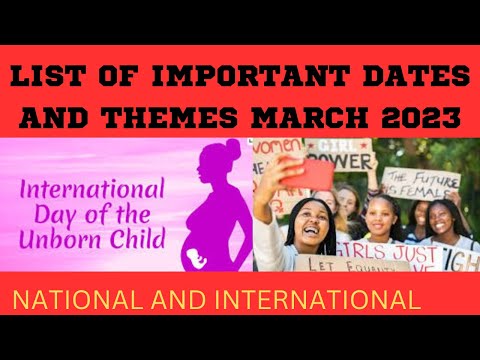 March 2023: Full List of important National and International Days | Special days in March 2023