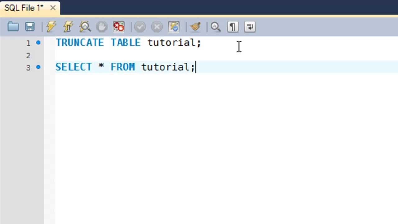 SQL Tutorial - 53: The TRUNCATE TABLE Command