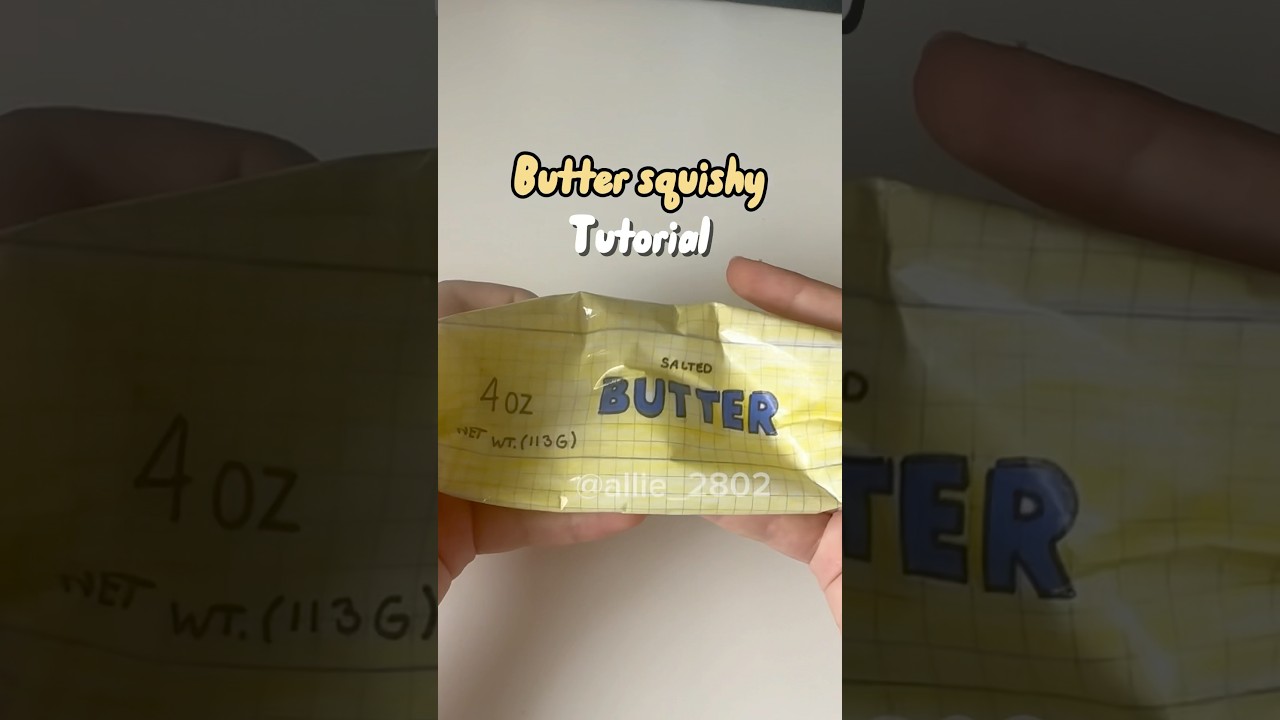 Butter squishy Tutorial 🧈 #squishy #papersquishy #tutorial #asmr #diy #papercraft #paper #paperasmr